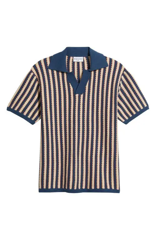 MAVRANS Strike A Match Stripe Polo - Blue
