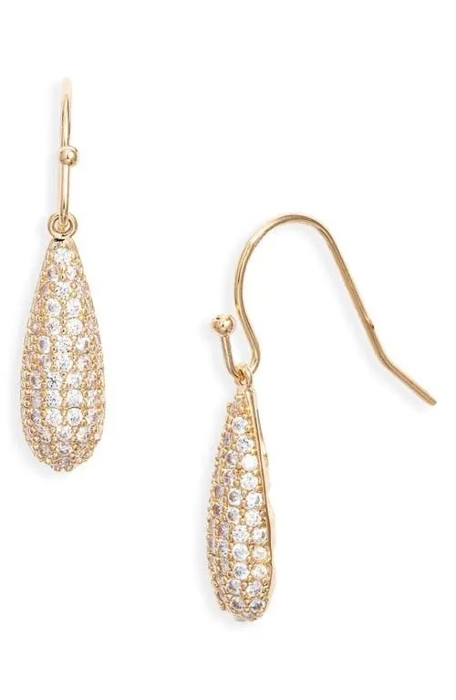 Nordstrom Cubic Zirconia Pavé Drop Earrings - Clear- Gold