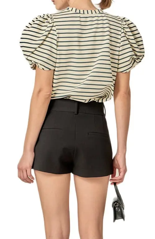 English Factory Puff Sleeve Striped T-shirt