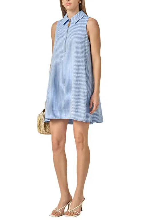 English Factory Stripe A-line Mini Dress
