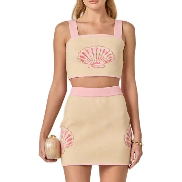 English Factory Seashell Crop Knit Tank