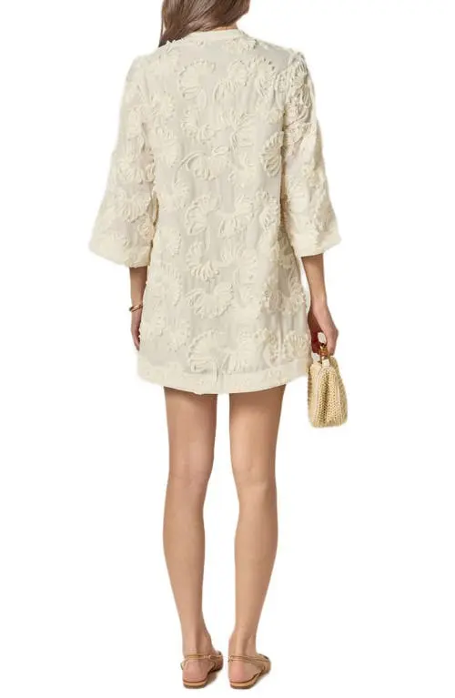 English Factory Ribbon Appliqué Shift Minidress