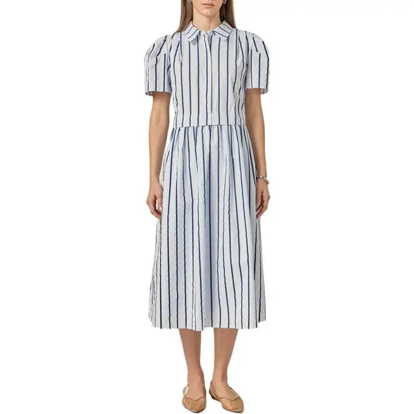English Factory Stripe A-line Shirtdress