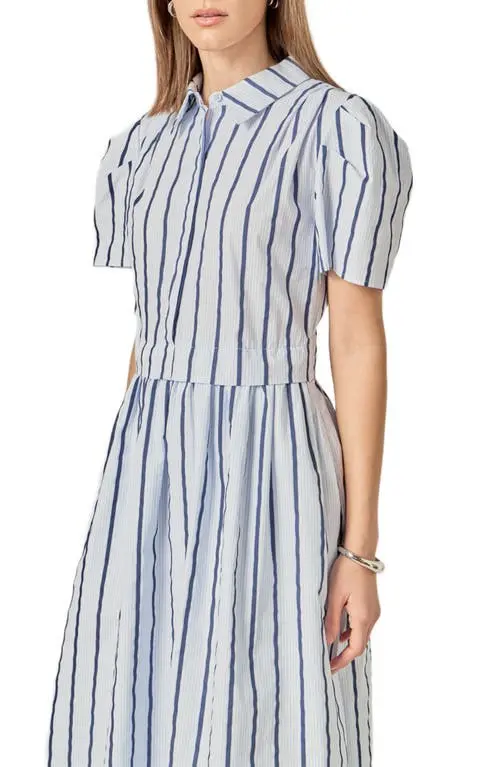 English Factory Stripe A-line Shirtdress