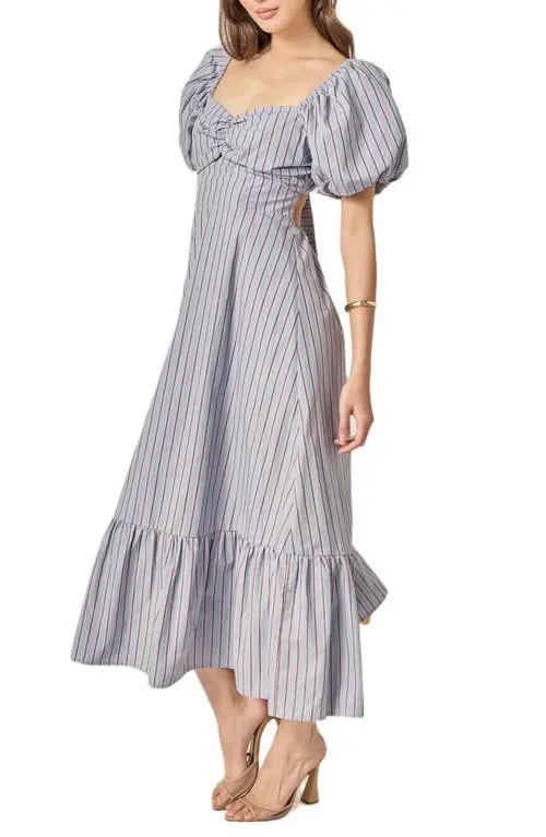 English Factory Striped Maxi Dress With Back Tie