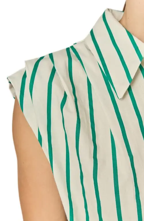 English Factory Stripe Sleeveless Cotton Dress