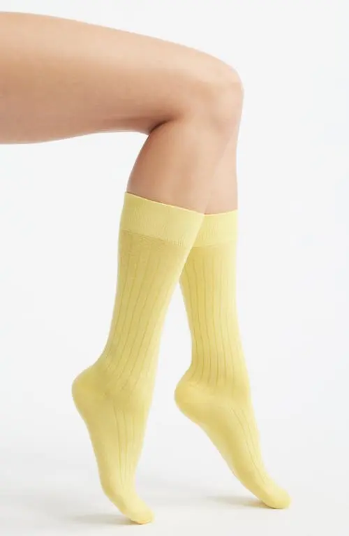 HIGH HEEL JUNGLE Arcade Stripe Crew Socks - Lemon Yellow