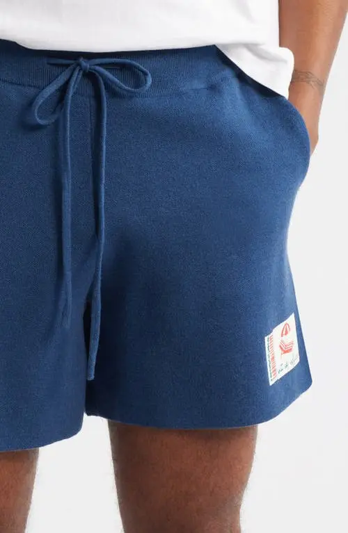 MAVRANS Out Of Office Drawstring Knit Shorts - Blue