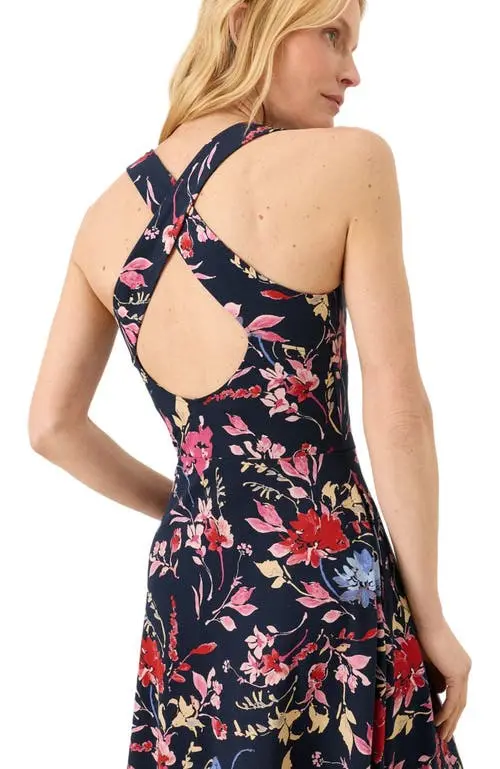PACT Fit & Flare Organic Cotton Maxi Dress With Open Back - Dayspring Blooms Multi