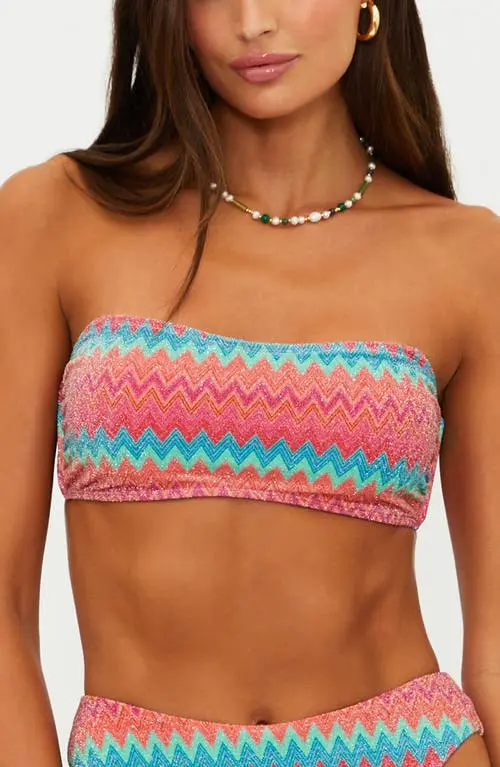 Beach Riot Kelsey Crochet Bikini Top - Strawberry Ice Chevron