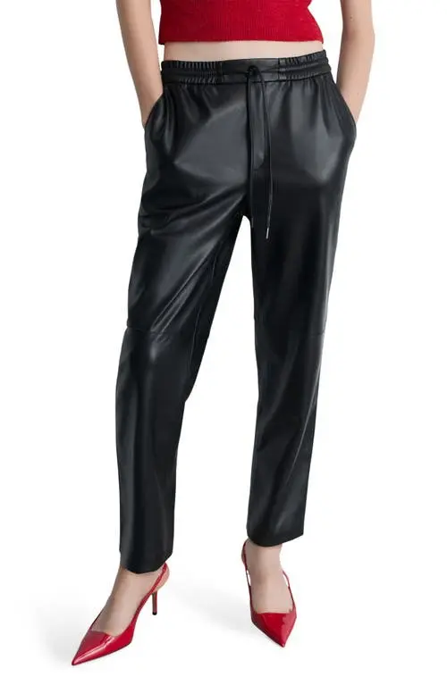 Mango Faux Leather Drawstring Pants