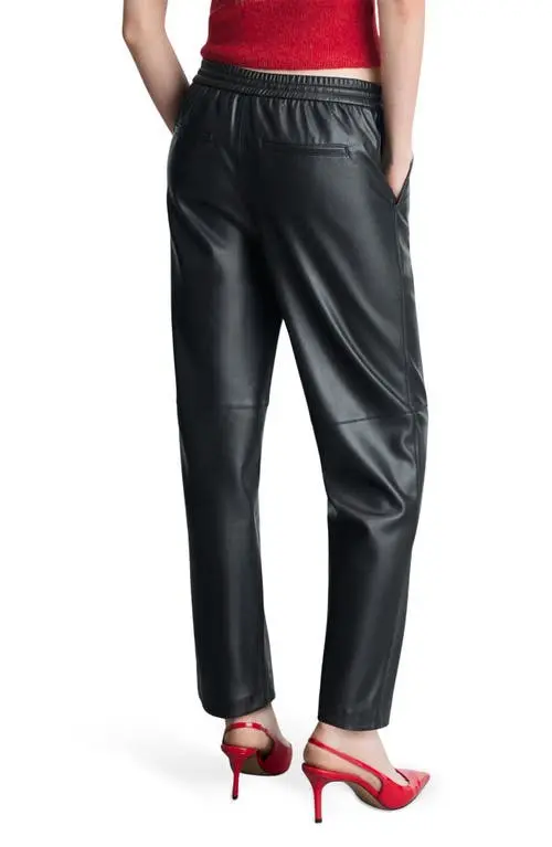 Mango Faux Leather Drawstring Pants