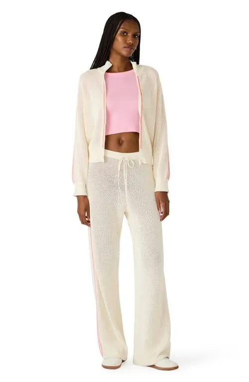 Steve Madden Open Stitch Zip-up Cardigan