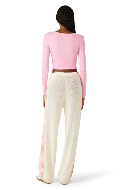 Steve Madden Paisley Open Stitch Wide Leg Pants
