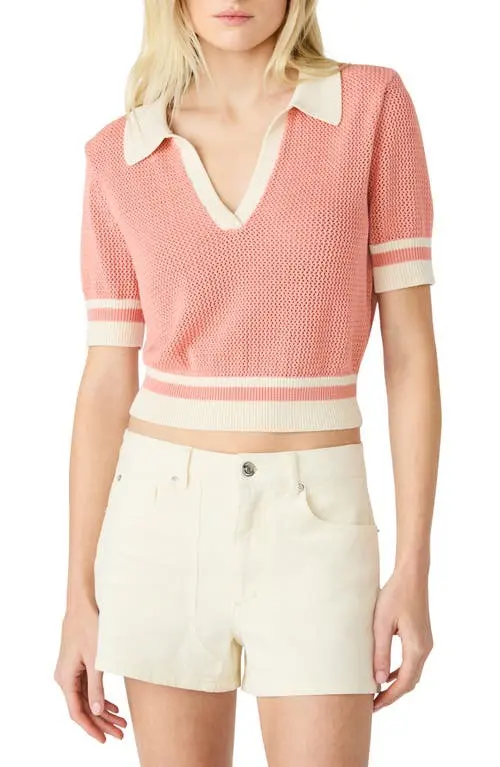Steve Madden Aspyn Short Sleeve Sweater - Spiced Coral