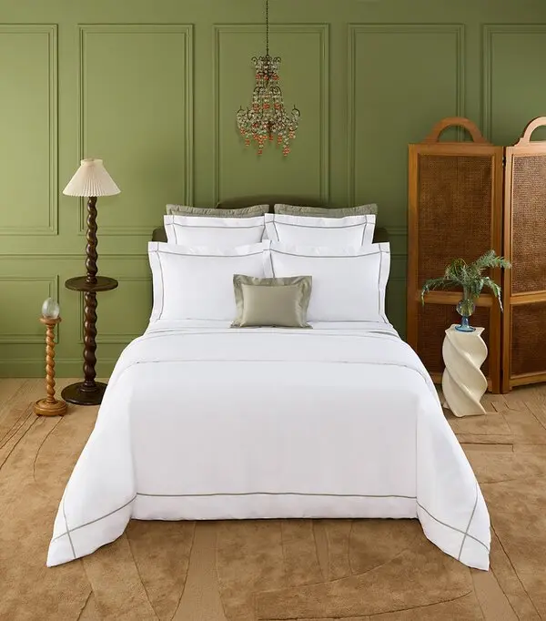 YVES DELORME Athena Duvet Cover - Green