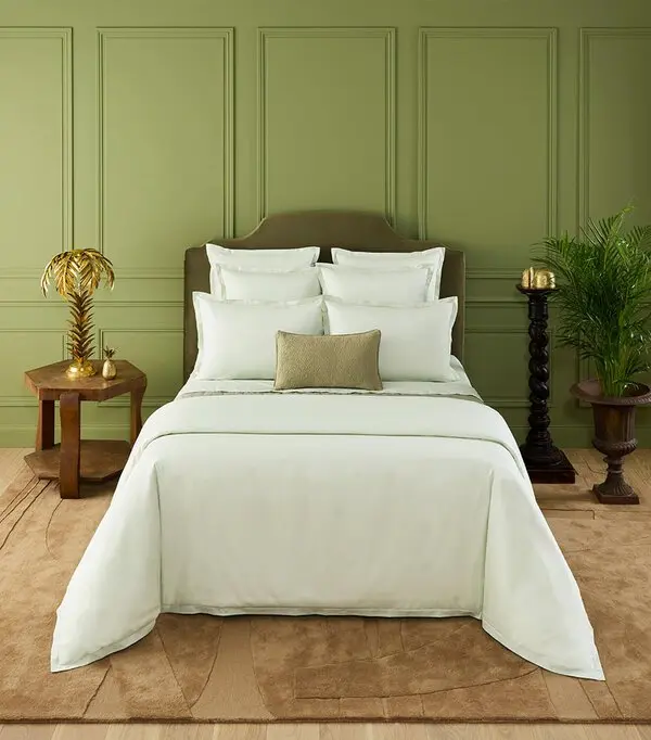 YVES DELORME Batiste Amande Fitted Sheet - Green