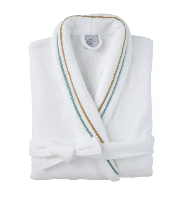 YVES DELORME Cotton-modal Embroidered Villa Bathrobe