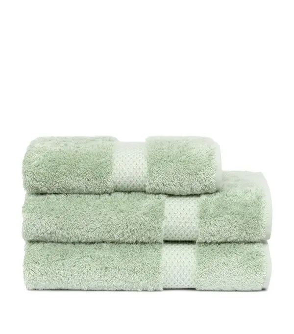 YVES DELORME Toile Hand Towel - Green