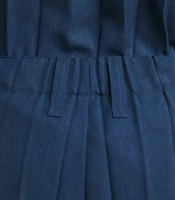 Issey Miyake Edge Pleat Straight Trousers - Navy