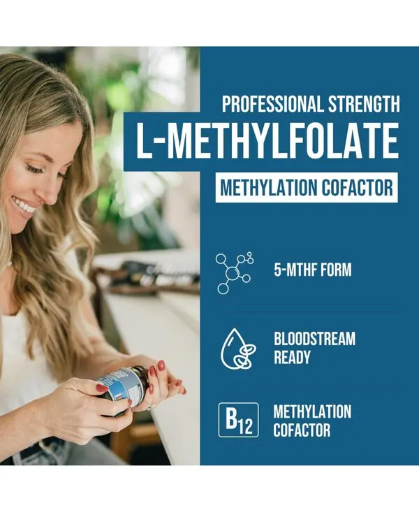 TRIQUETRA HEALTH L-methylfolate Plus Methyl B12 Capsules Supplement