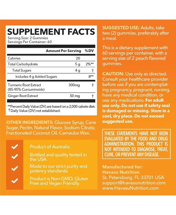 HAVASU NUTRITION Turmeric & Ginger Gummies