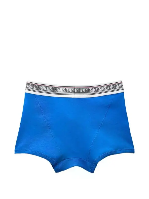Versace Ribbed Cotton-jersey Trunks - Blue