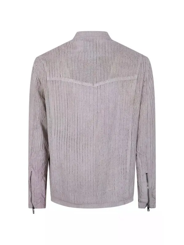 GIORGIO BRATO Perforated Zip Jacket - Grey