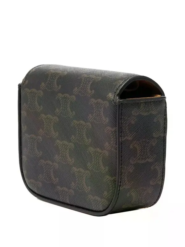 Celine 2022 Mini Triomphe Coated Canvas Claude Crossbody Bag - Brown