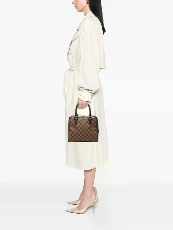 LOUIS VUITTON 1998 Damier Ebene Brera Handbag - Brown