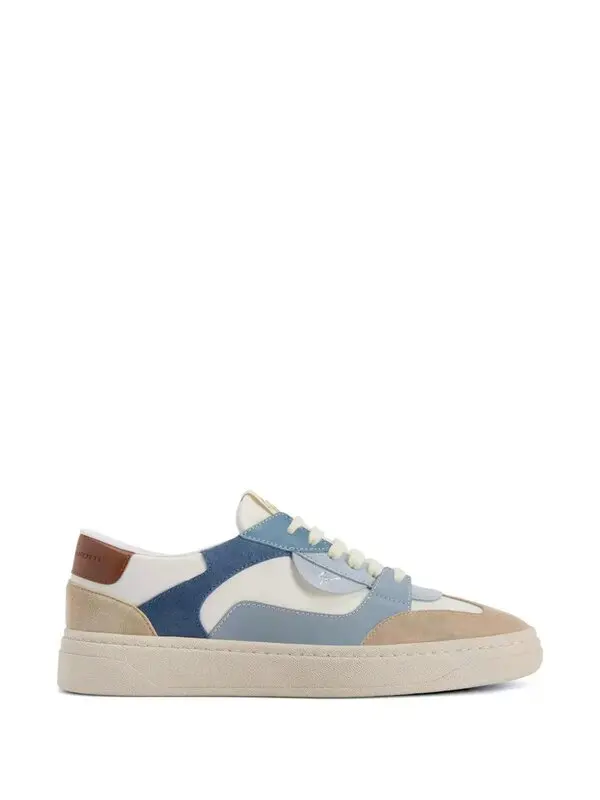 GIUSEPPE ZANOTTI Colour-block Low-top Leather Sneakers - White