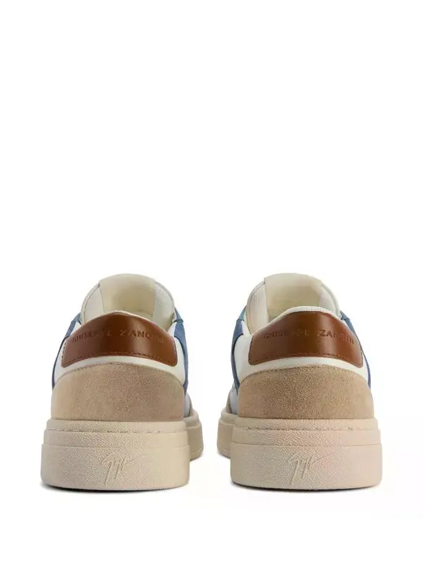 GIUSEPPE ZANOTTI Colour-block Low-top Leather Sneakers - White