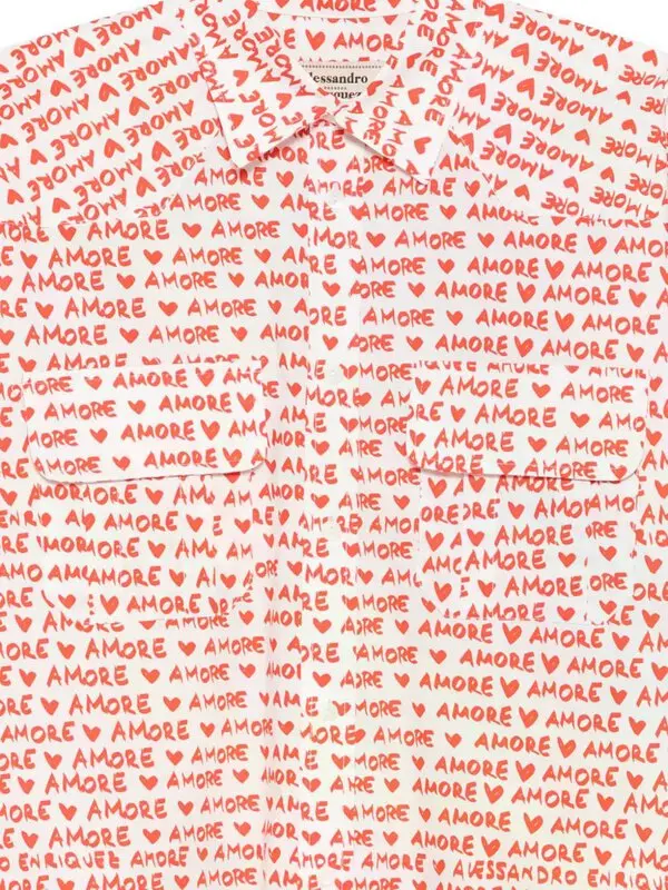 ALESSANDRO ENRIQUEZ Amore-pattern Shirt - White