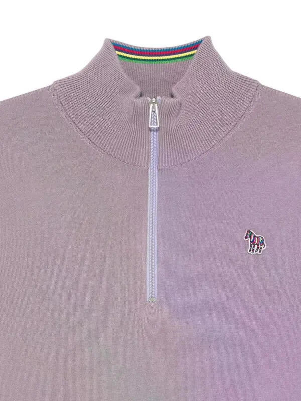 Paul Smith Zip-neck Sweater With Zebra Logo