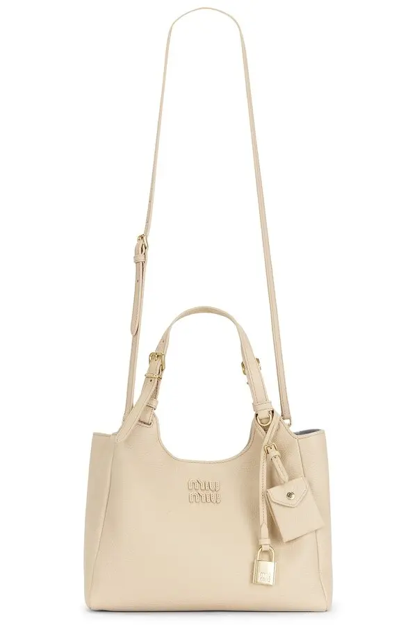 Miu Miu Vitello Phenix Shoulder Bag - Travertino & Pervinca