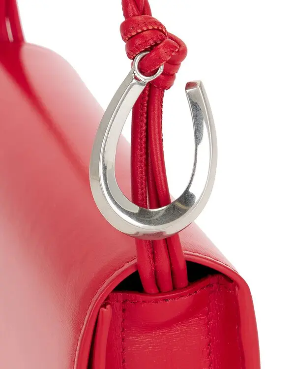 JIL SANDER Tangle Horse Shoe Wallet On Strap - Red