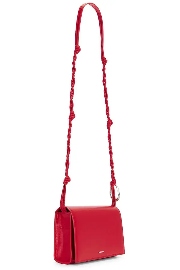 JIL SANDER Tangle Horseshoe Wallet On Strap - Red
