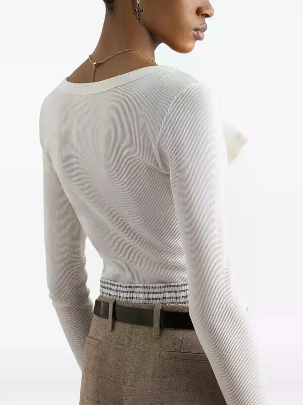 Dolce & Gabbana Ribbed Cotton Long Sleeve T-shirt