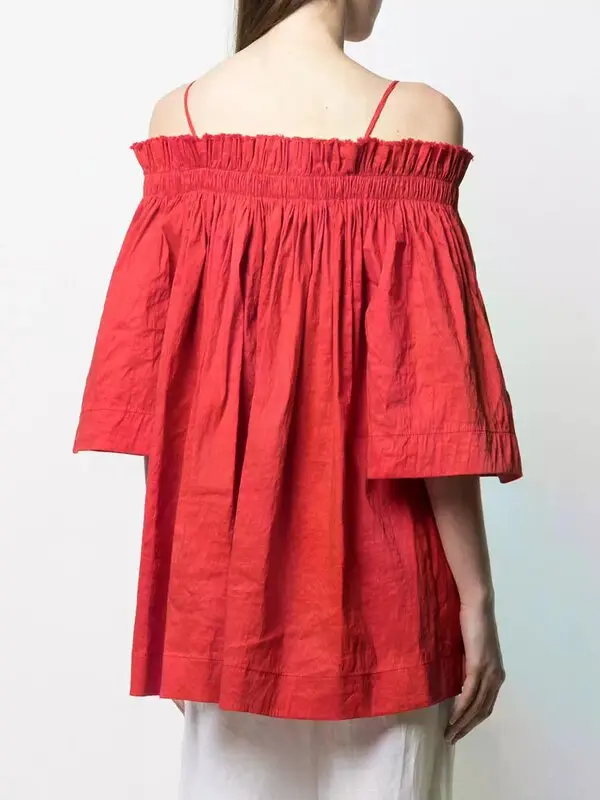 UMA WANG Off-shoulder Linen Blouse