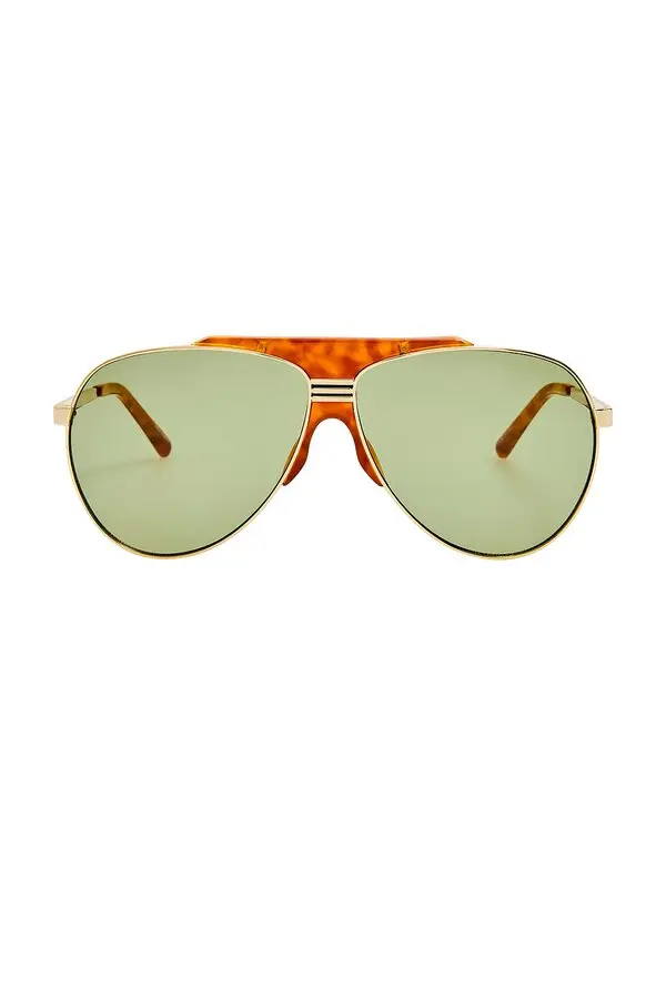Attico Amelia Sunglasses - Yellow Gold  T-shell  & Green