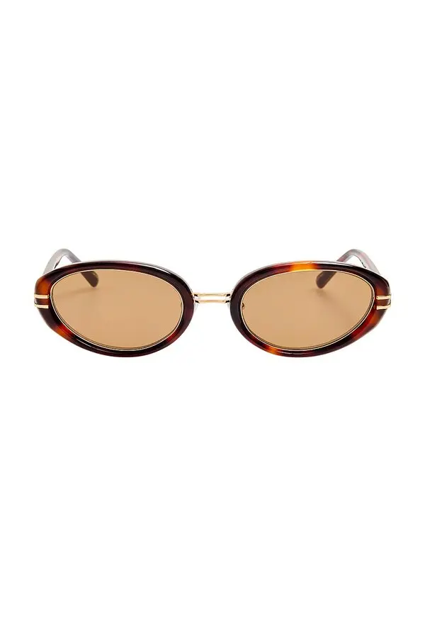 Attico Oval Sunglasses - T-shell  Yellow Gold  & Brown