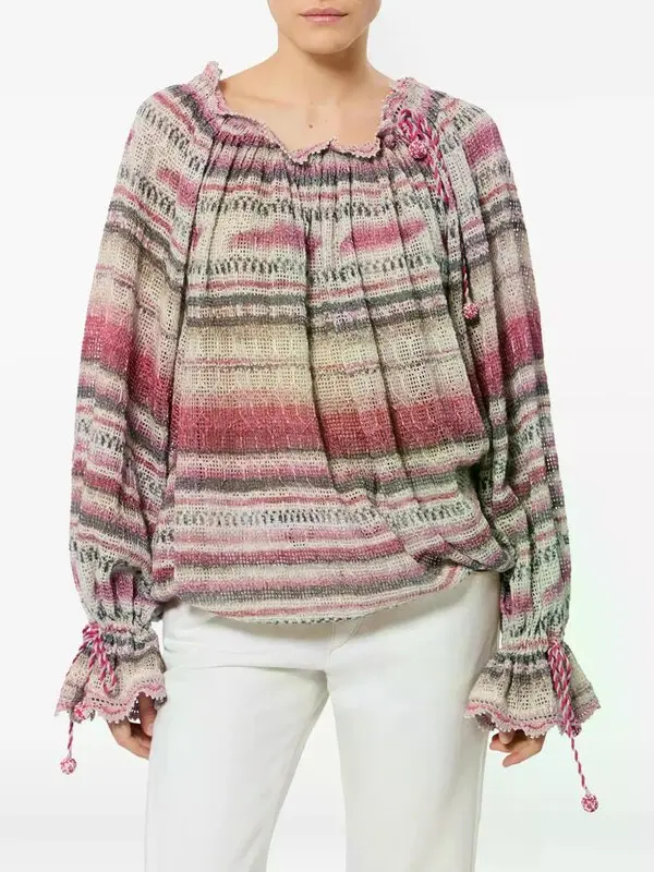 Isabel Marant Étoile Striped Textured Mesh Top