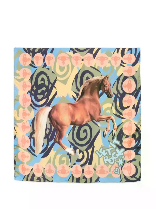 VIVIENNE WESTWOOD Horse Scarf - Green