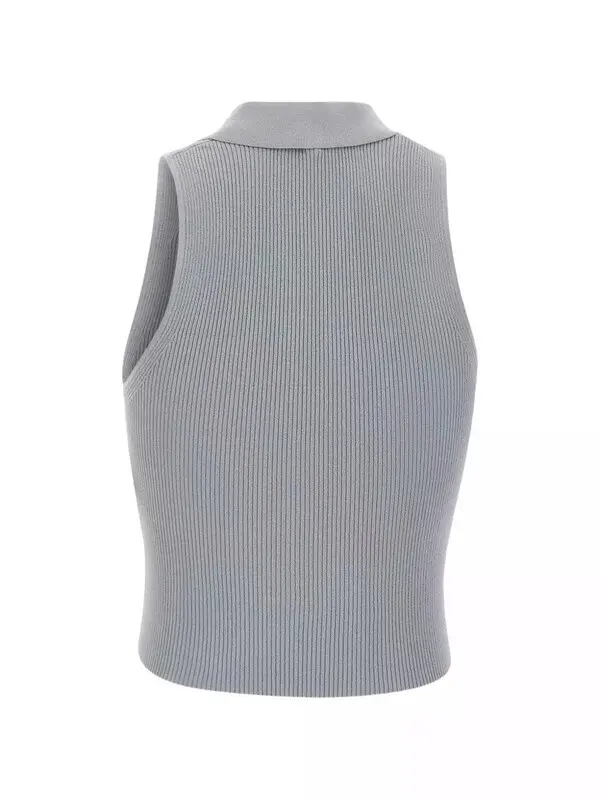 A. ROEGE HOVE Ribbed Button Polo Top