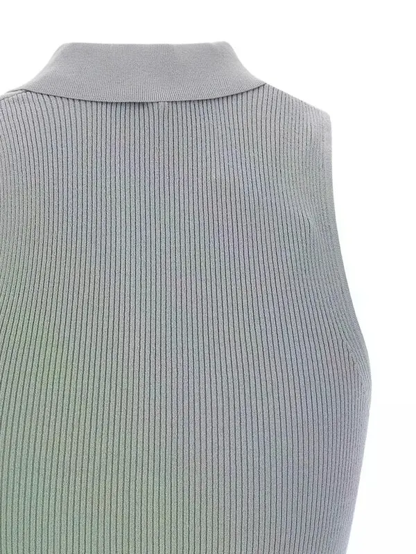 A. ROEGE HOVE Ribbed Button Polo Top