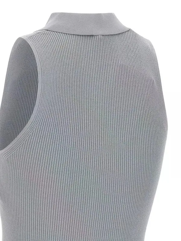 A. ROEGE HOVE Ribbed Button Polo Top