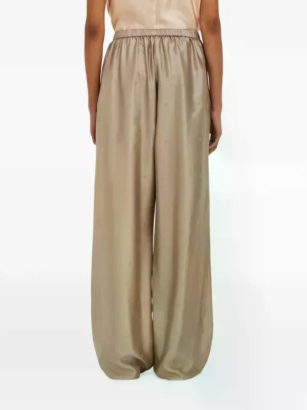 FERRAGAMO Silk Twill Trousers - Neutrals