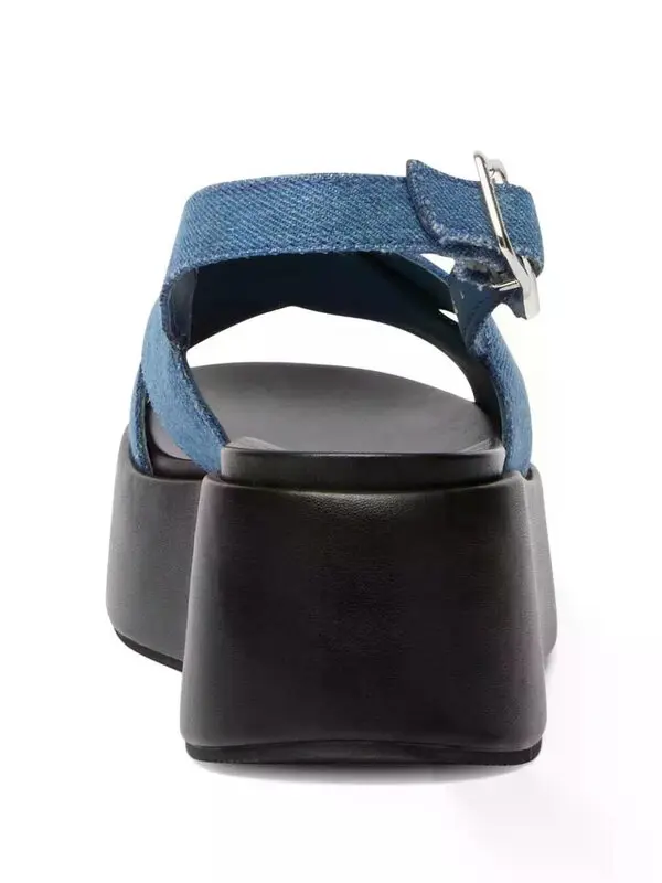 Moschino Criss-cross Platform Sandals With Buckle Fastening - Blue