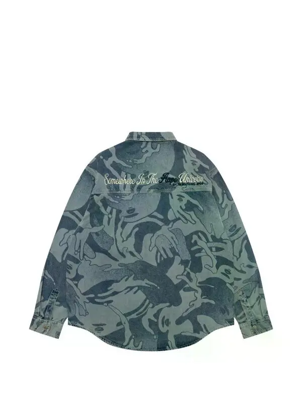 AAPE BY *A BATHING APE Aapeunvs Buttoned Print Shirt - Blue