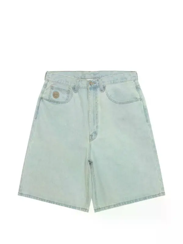 AAPE BY *A BATHING APE Logo Embroidered Denim Shorts - Blue